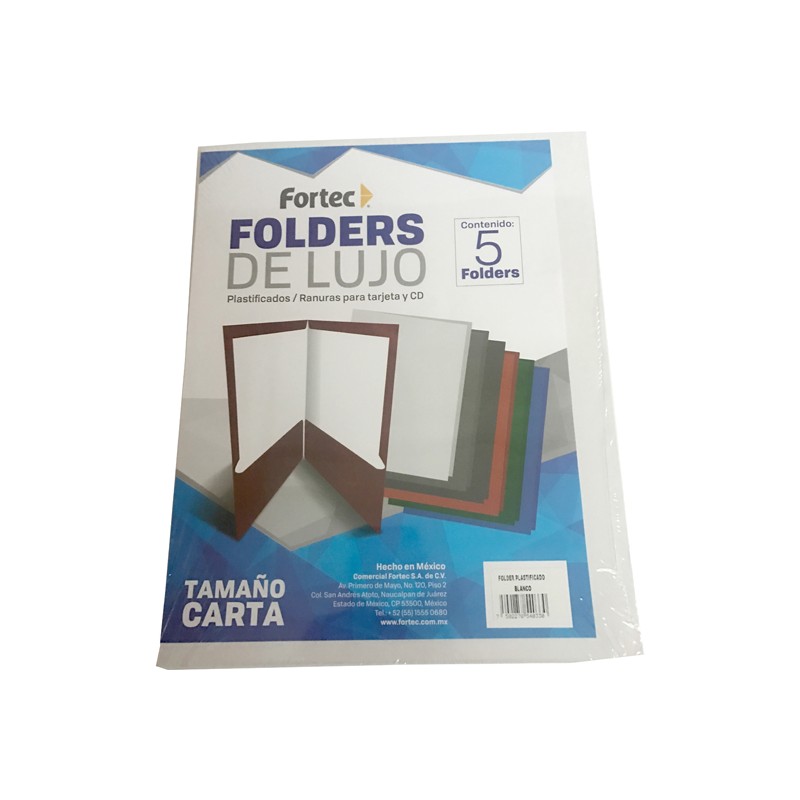 Folder laminado cta color blanco c/5